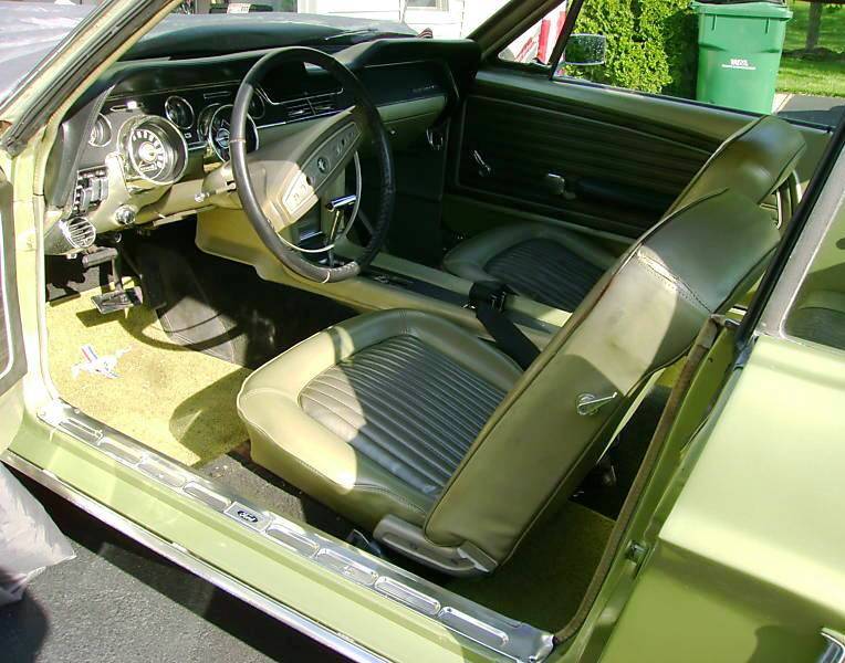 Lime Gold Green 1968 Ford Mustang Hardtop
