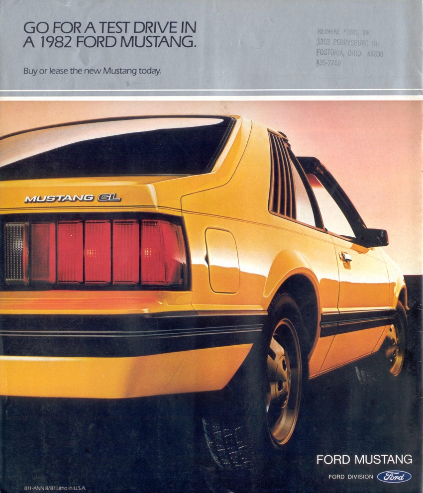 Medium Yellow 1982 Ford Mustang Hatchback
